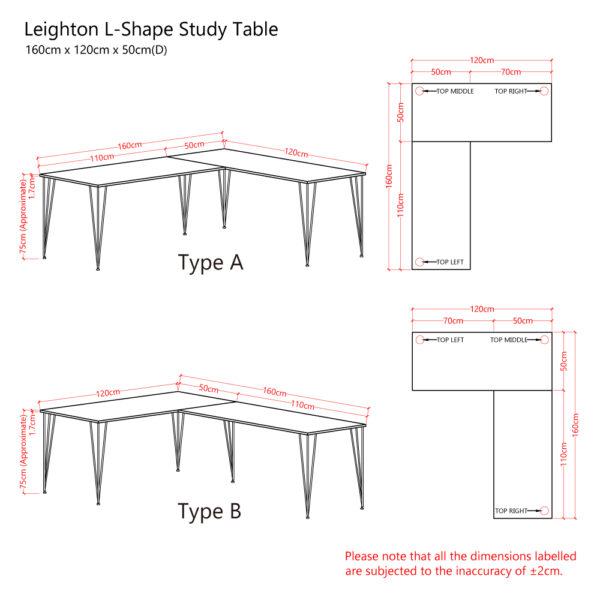 LEIGHTON L-Shape Solid Wood Table | MYSEAT Furniture SG