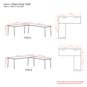 LEICA L-Shape Solid Wood Table | MYSEAT Furniture SG