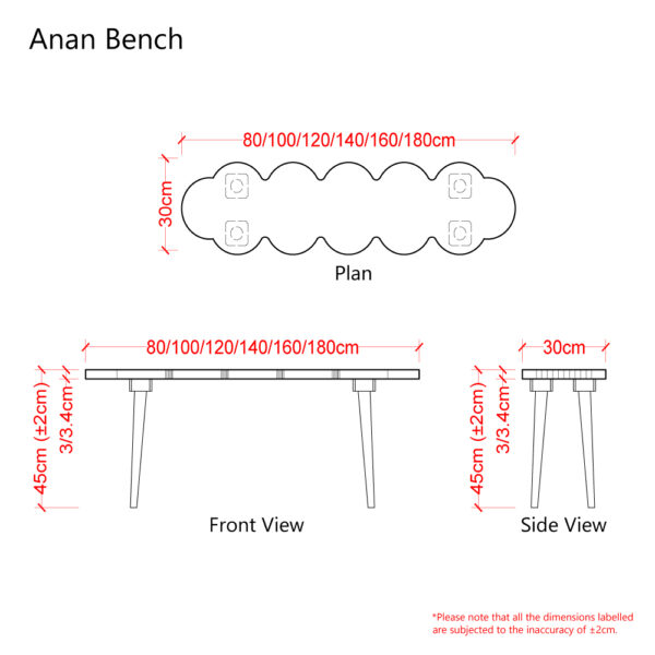ANAN Solid Wood Bench | MYSEAT Furniture SG