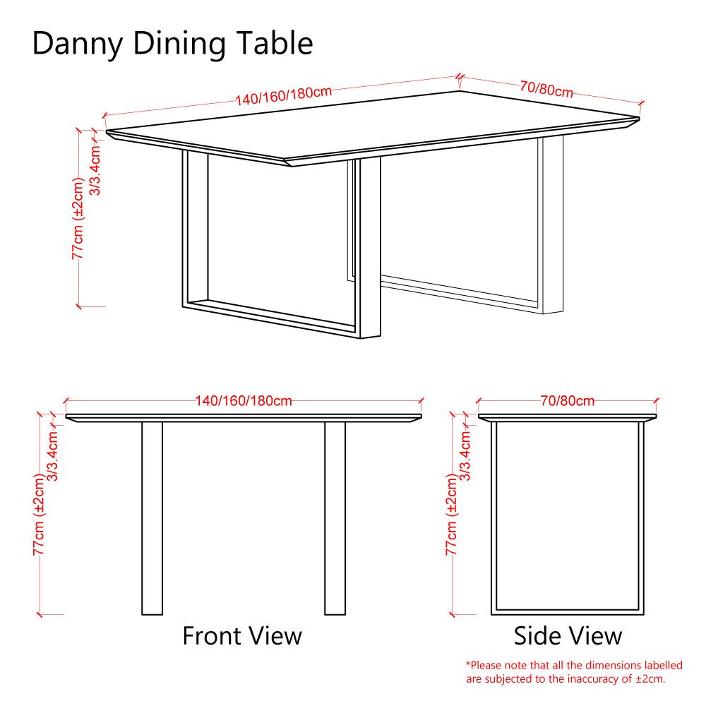 DANNY Dining Table - MYSEAT.sg Solid Wood Table
